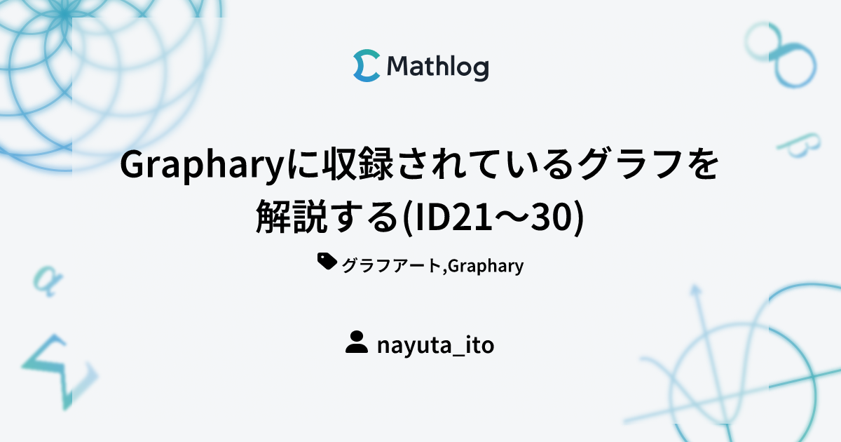 Grapharyに収録されているグラフを解説する(ID21～30) | Mathlog